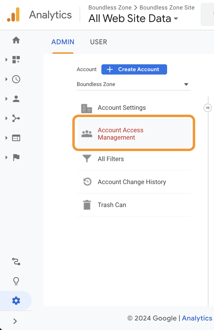 Google Analytics Account Access – Boundless Zone